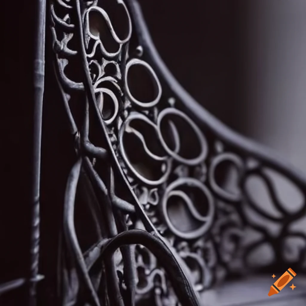Intricate iron chair with exquisite details on Craiyon