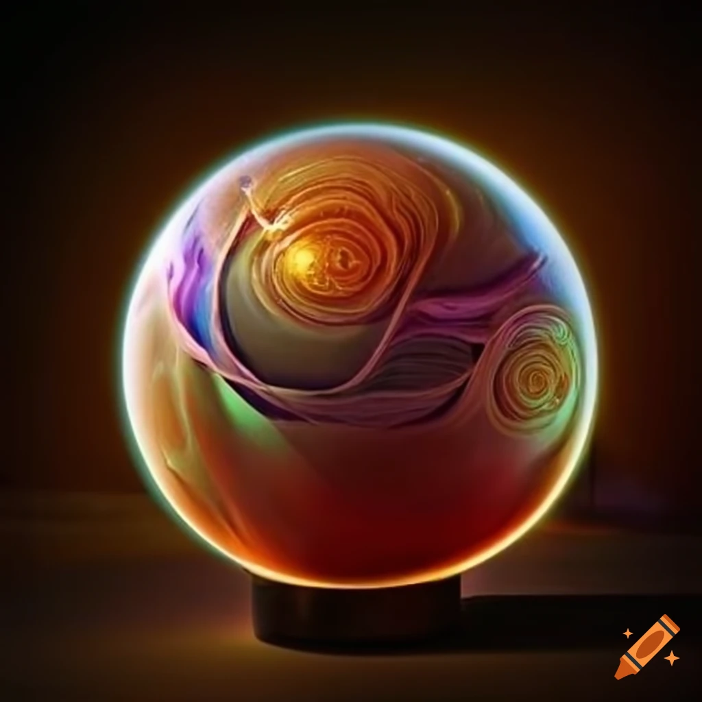 Ornate crystal orb glowing with magical energy on Craiyon