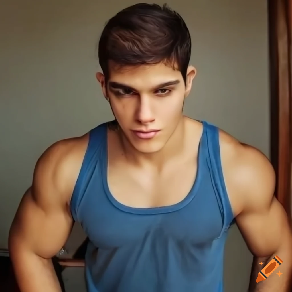 Handsome Muscular Argentine Male Wrestler With Tan Skin And Hazel Eyes