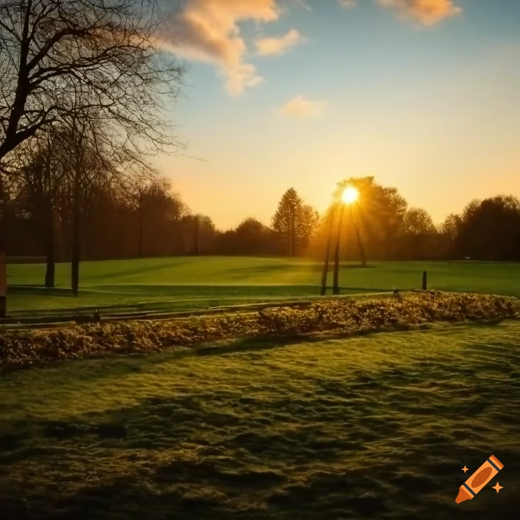 Sunset at knighton park in leicester, england on Craiyon
