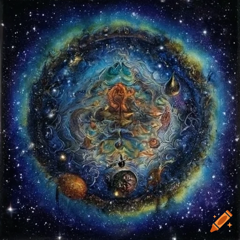 Cosmic soul depiction inspired by Thomas Woodruff's style on Craiyon