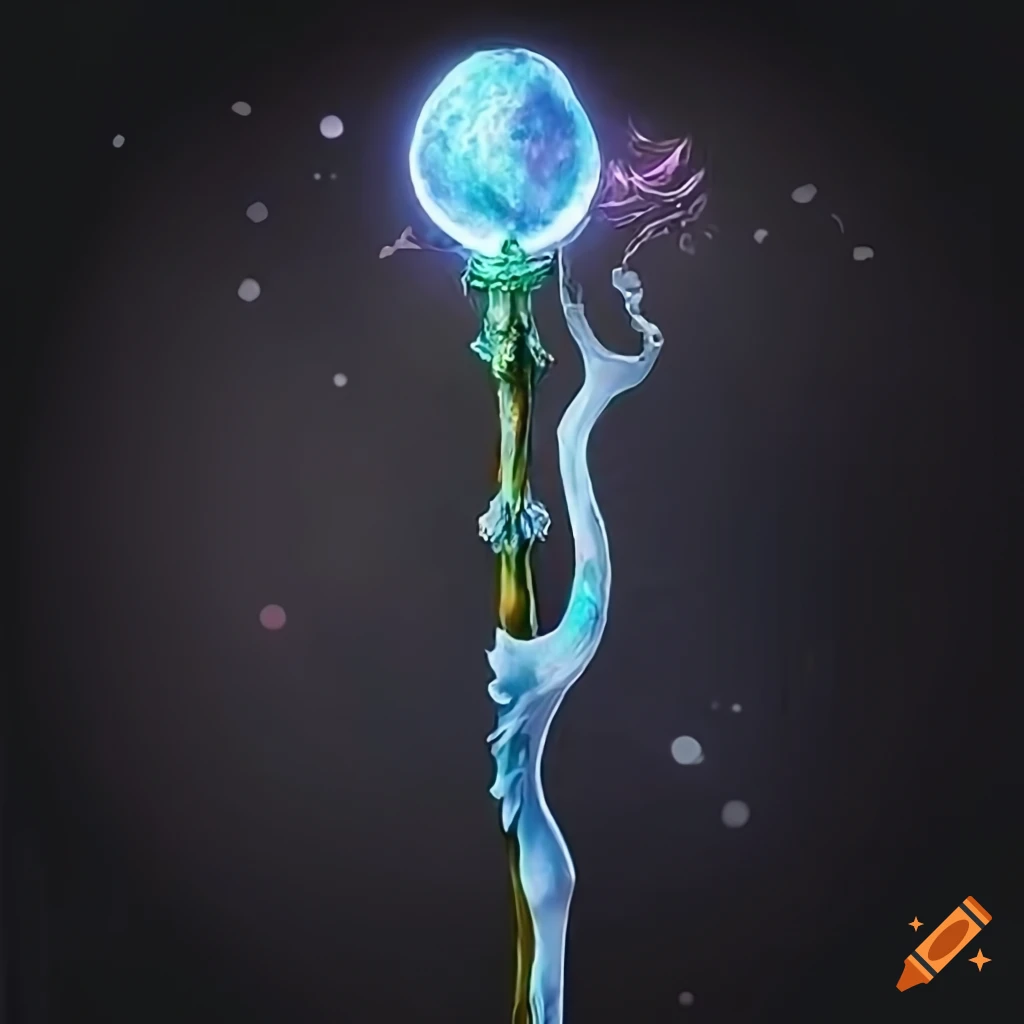 Lunar fae staff on Craiyon