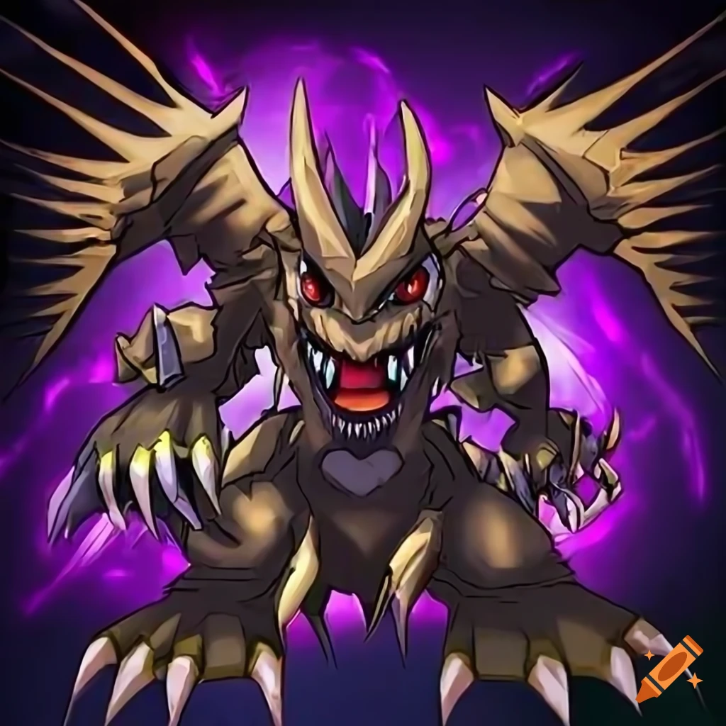 Deadly Digimon monsters portrait with an armored battle pet in Yu-Gi-Oh ...
