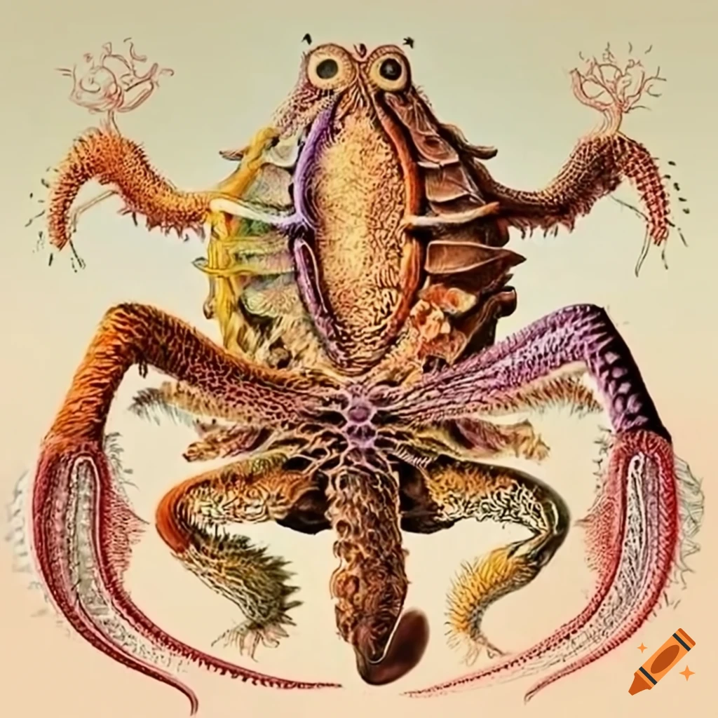 Cute and adorable animals frolicking in a haeckel illustration on Craiyon