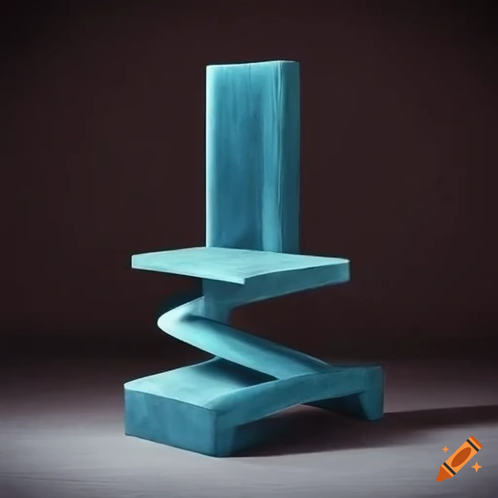 Impossible chair depicted in Ivan seal style art on Craiyon