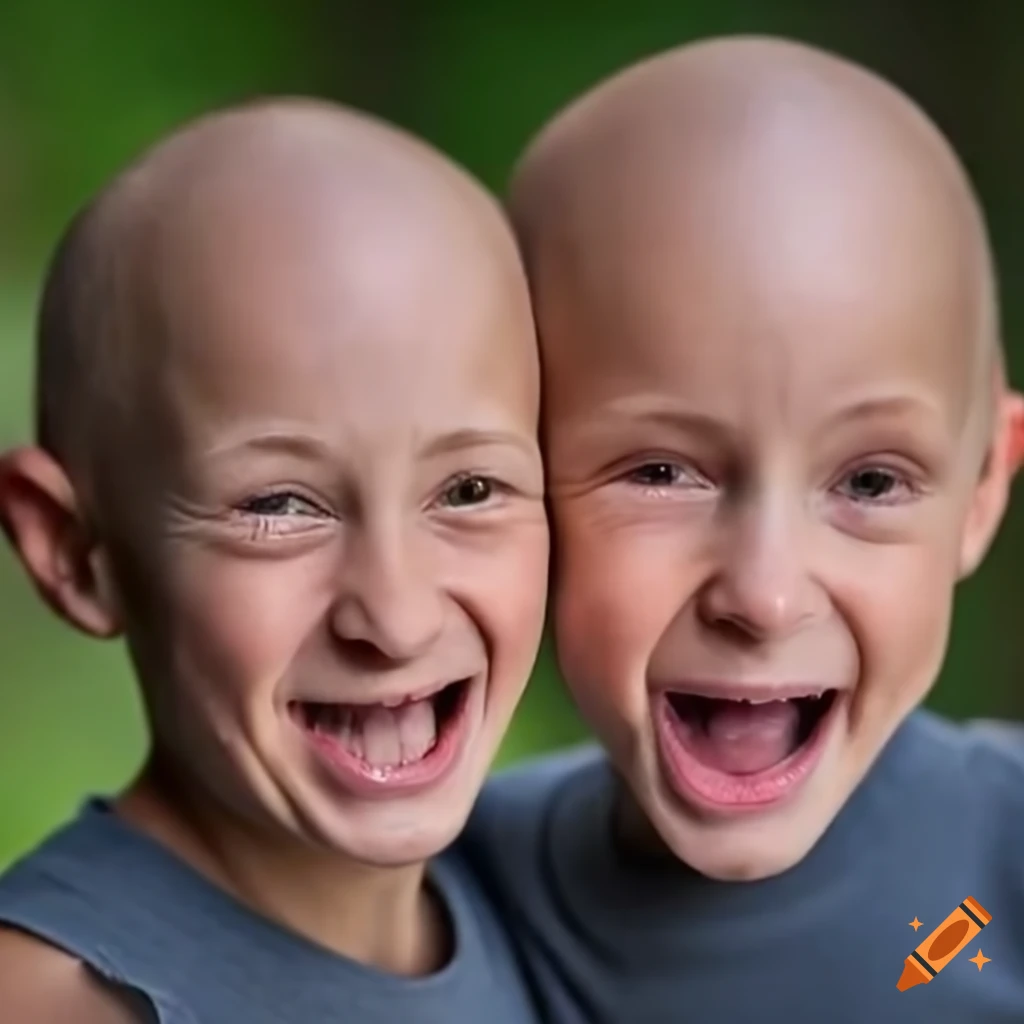 Laughing bald twins on Craiyon