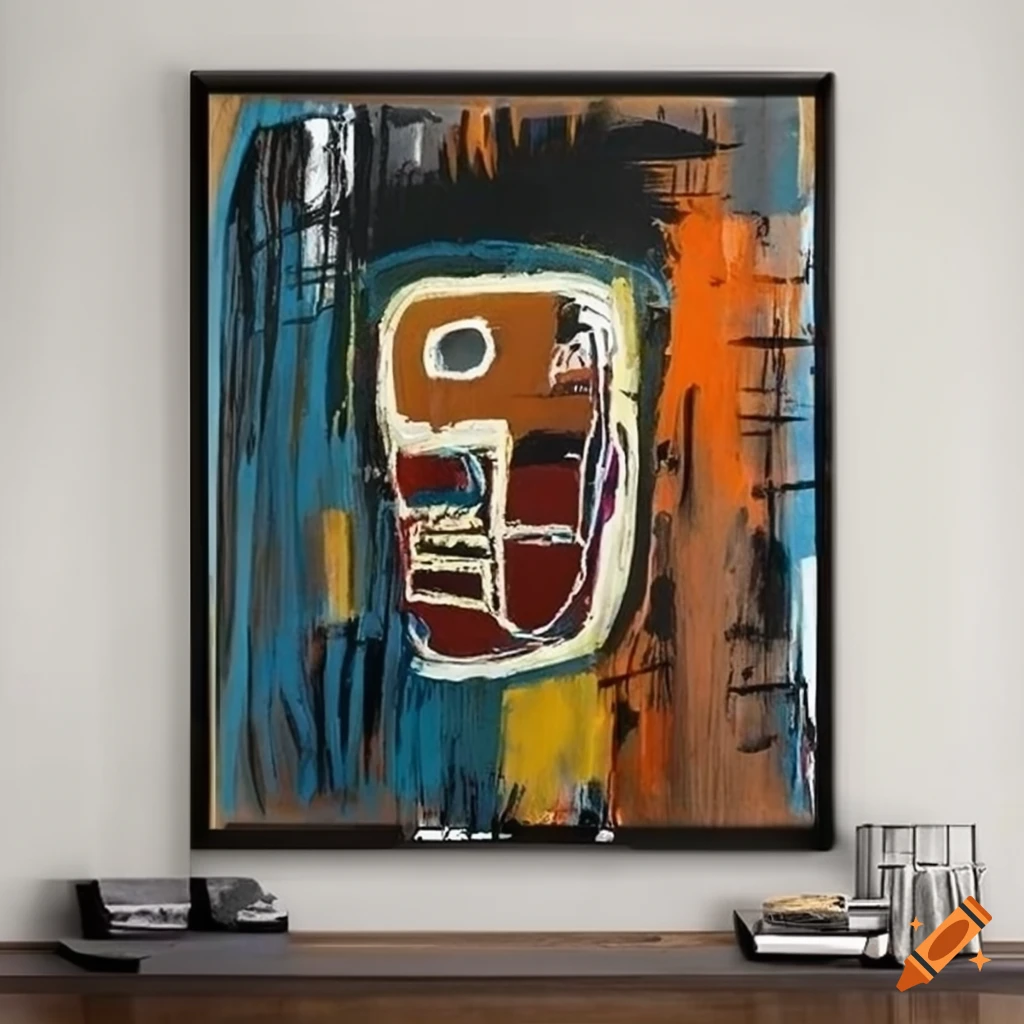 Abstract expressionism art by basquiat in a modern interior on Craiyon