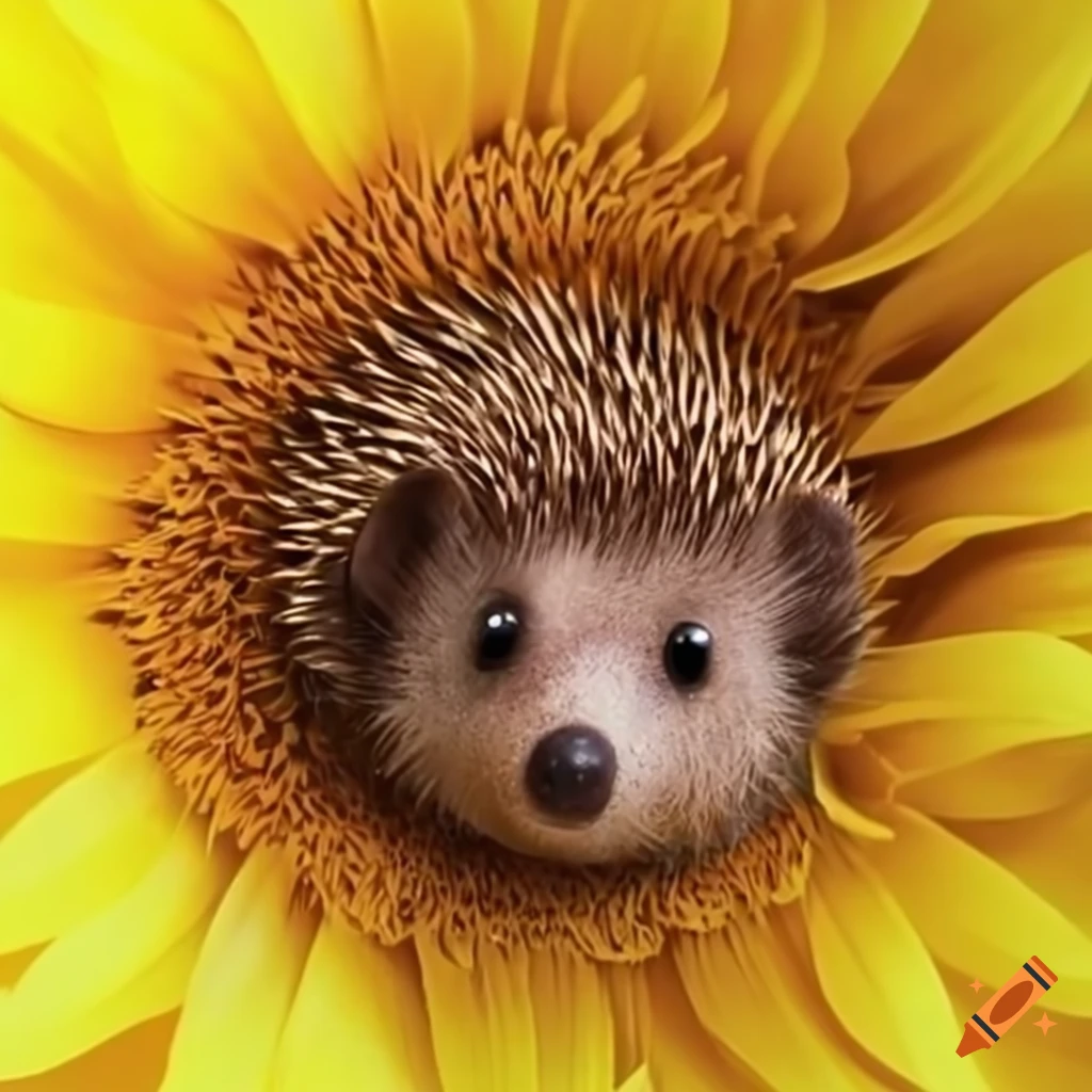 Sunflower hedgehog creation on Craiyon
