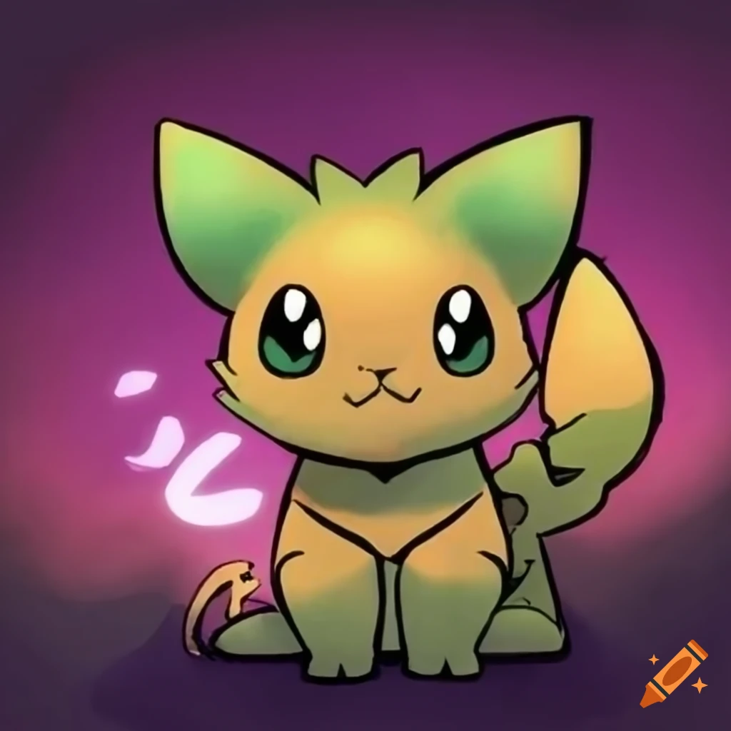 Scrapped design for cat pokemon inspired by weed on Craiyon