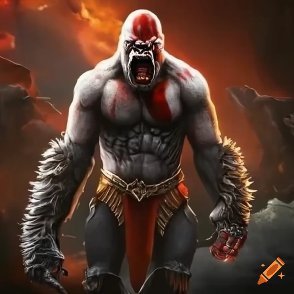 King kong cyborg battling ares the god of war on Craiyon