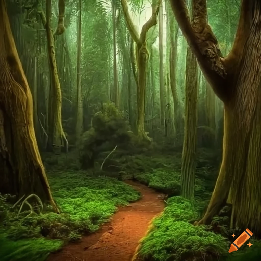 Realistic african forest with a stream on Craiyon