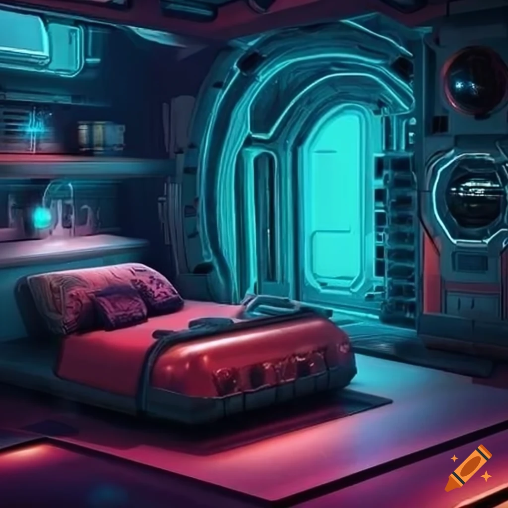 Sci-fi bedroom on Craiyon