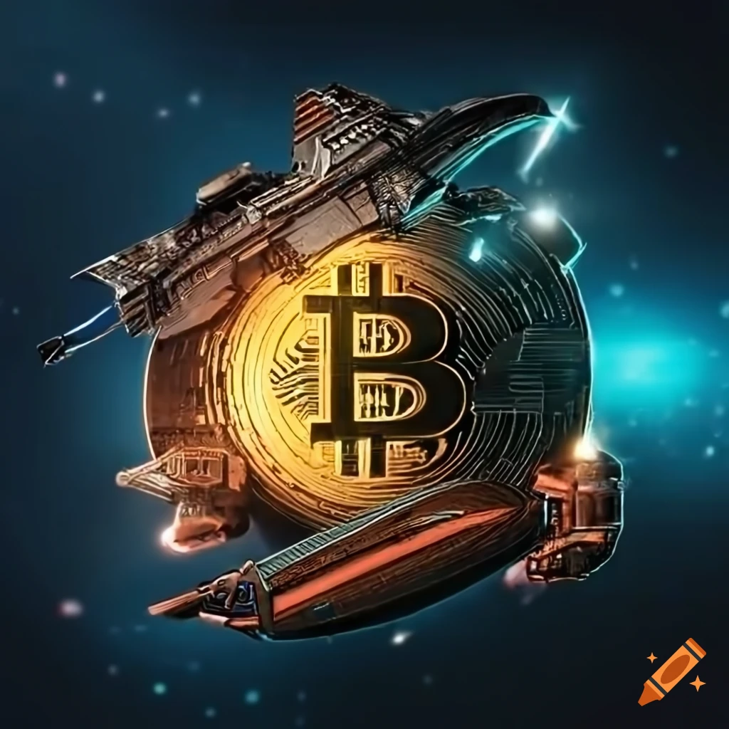 Bitcoin, ethereum, and spaceship on Craiyon