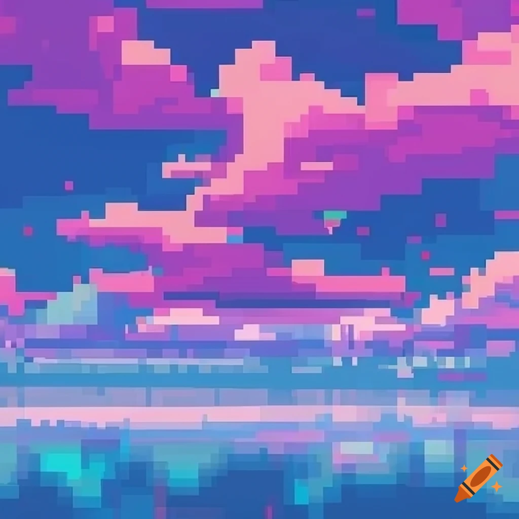 Pixel art full screen sky on Craiyon
