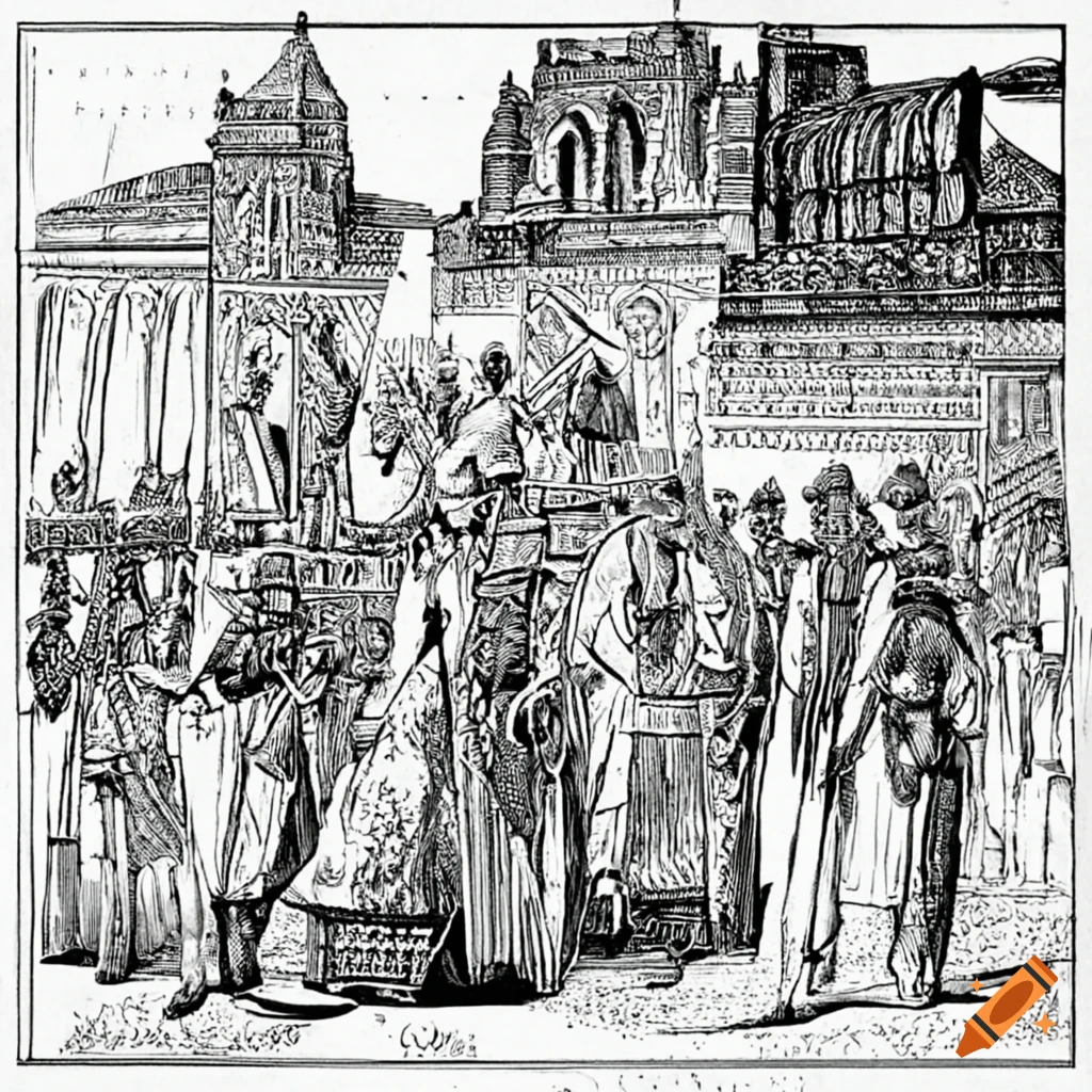 Historical depiction of British Empire colonial rule in India on Craiyon