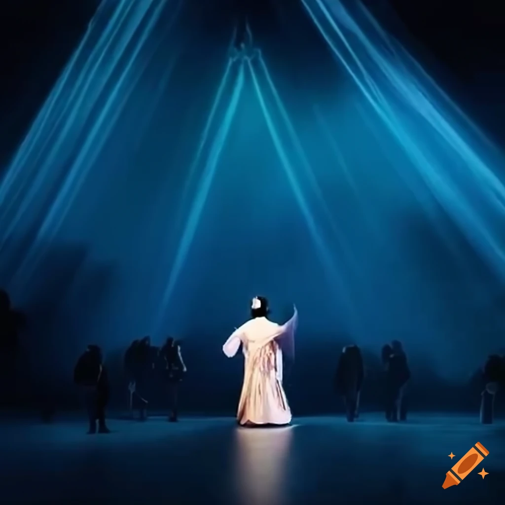 Jesus christ playing guitar at a concert with bts members in a hyper ...