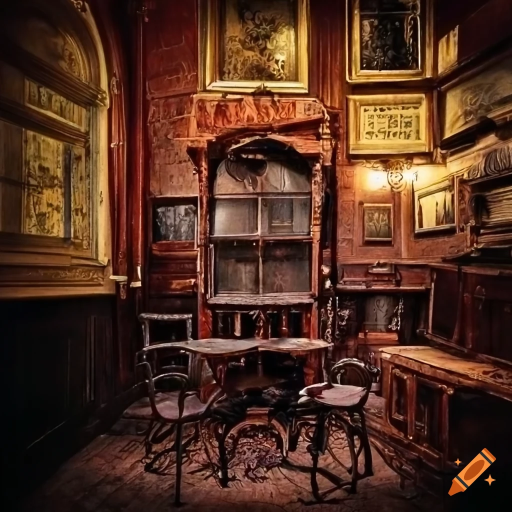 Victorian pub with sitting areas on Craiyon