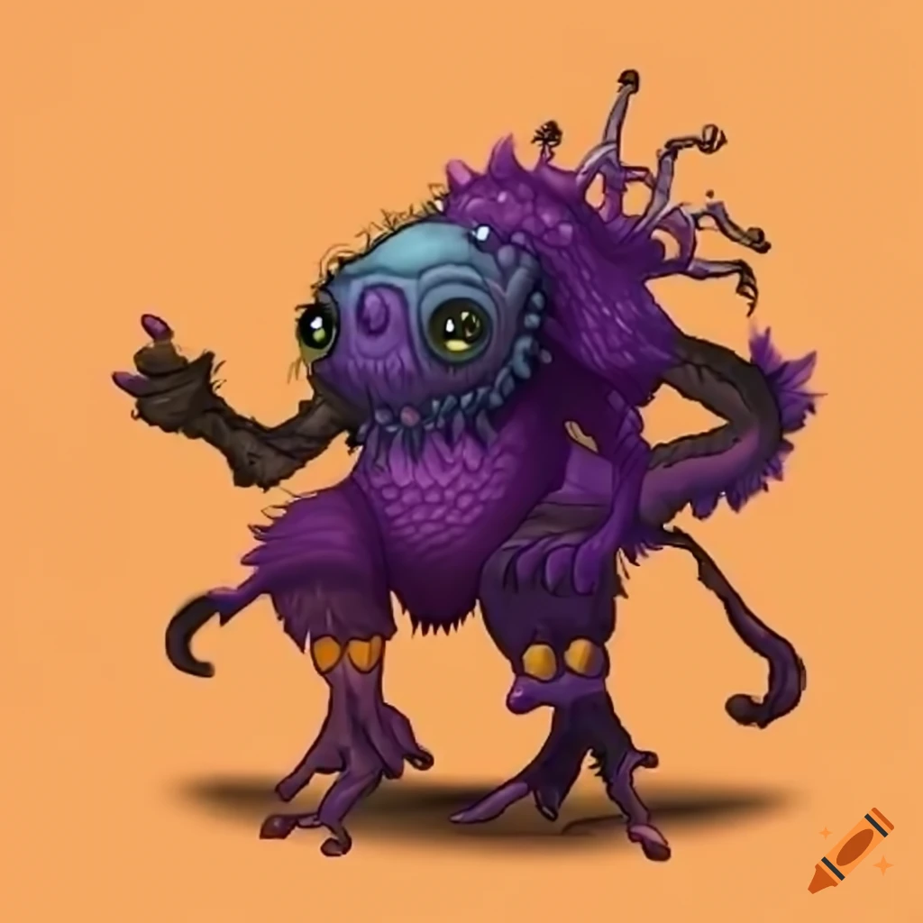 Epic monster design with three arms and vibrant colors inspired by My ...