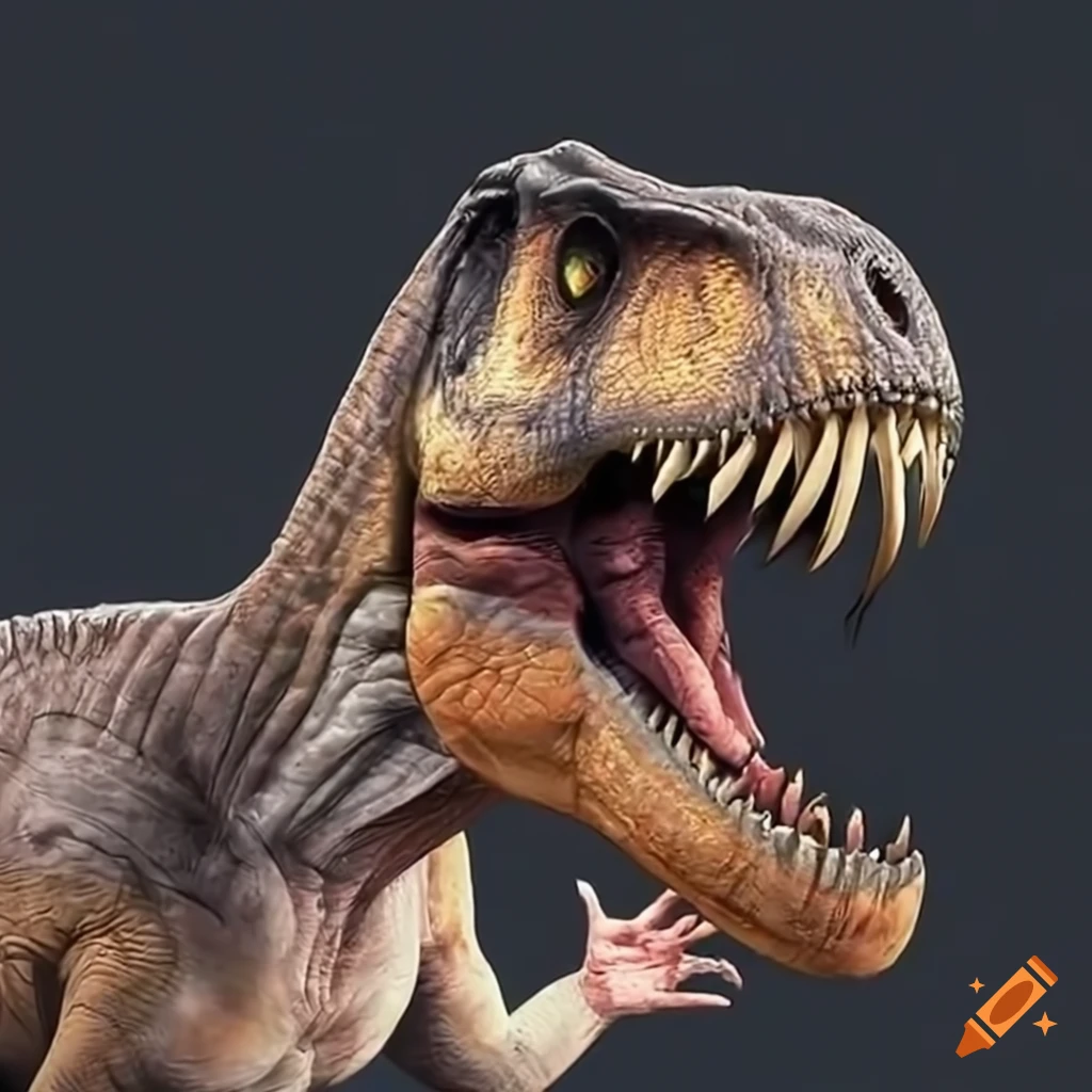 T-rex devouring prey with a huge jaw on Craiyon