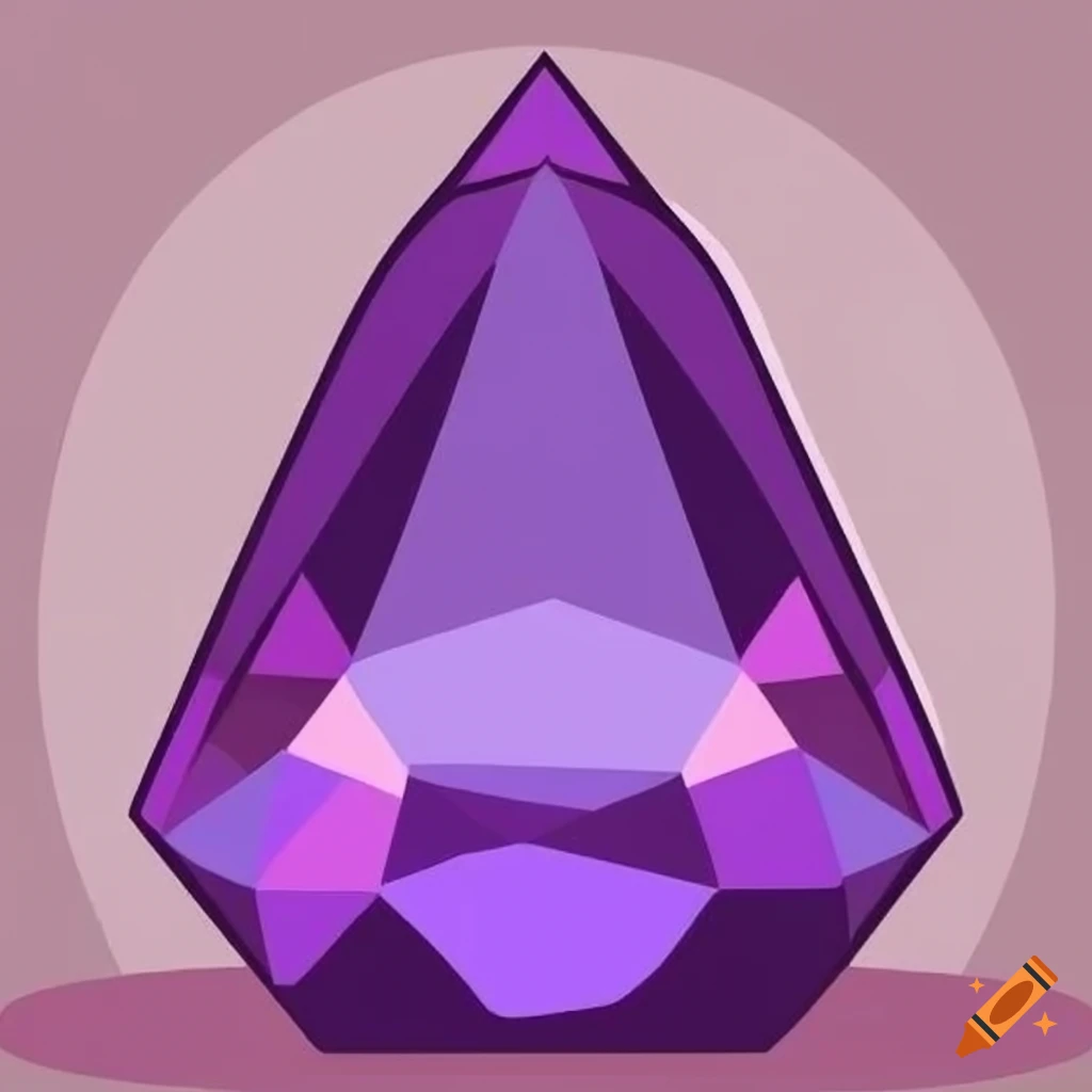 Amethyst gemstone in cartoon style on Craiyon
