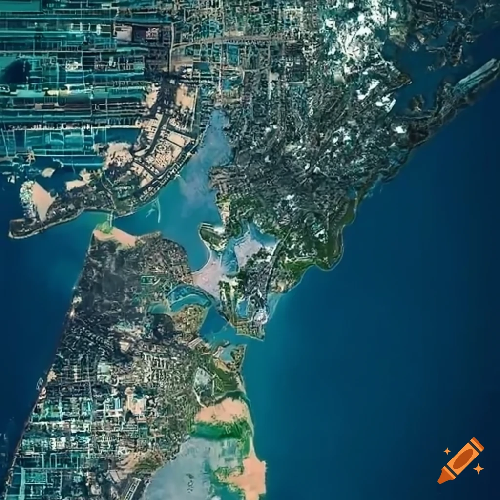 Detailed satellite map of tampa near miami on Craiyon