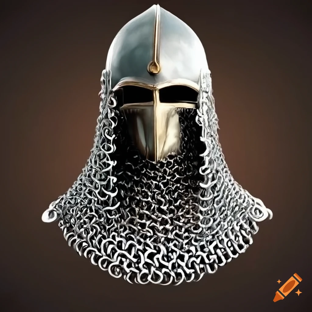 Chainmail helmet on Craiyon