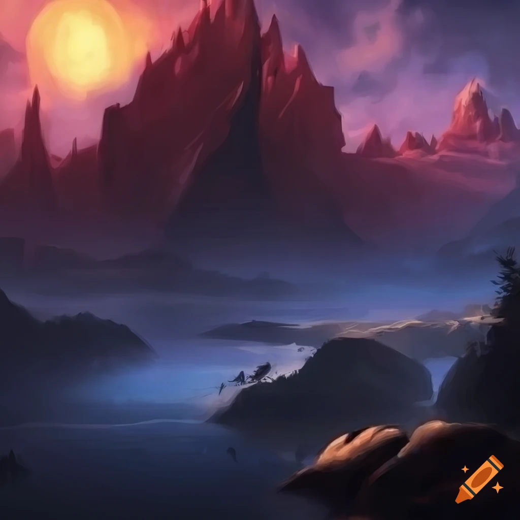 Epic fantasy landscape on Craiyon