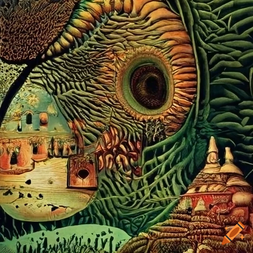 Organic machine art in a futuristic sci-fi setting inspired by various ...