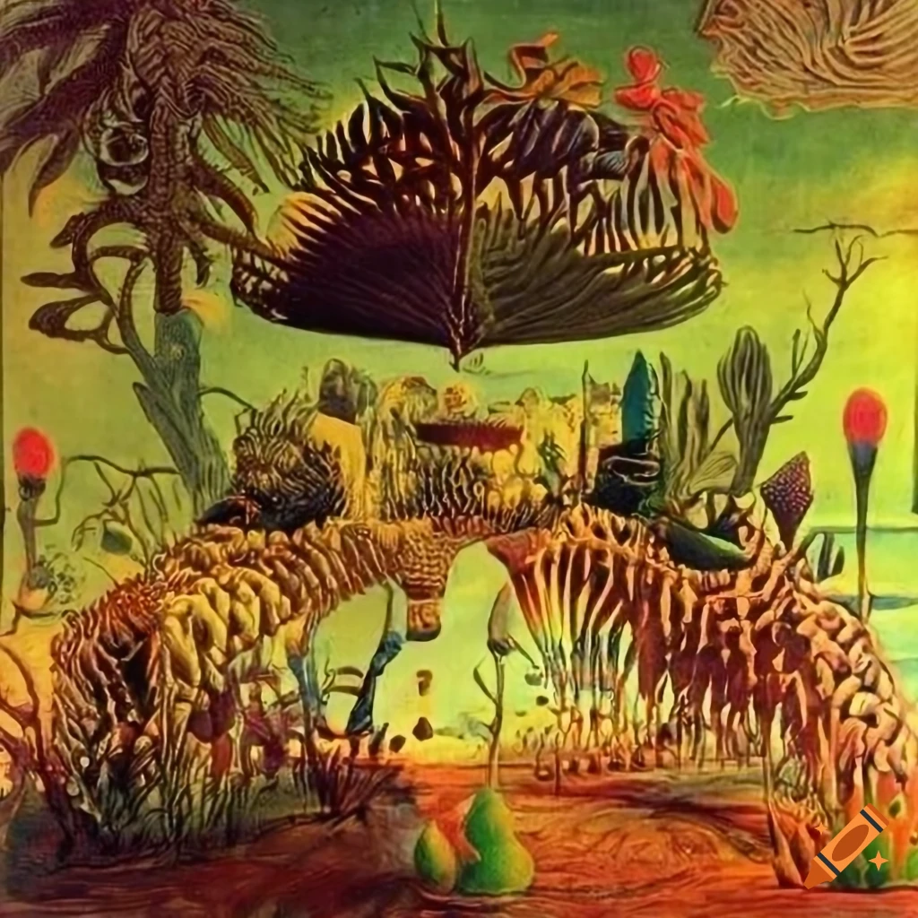 Organic machine art in a futuristic sci-fi setting inspired by various ...