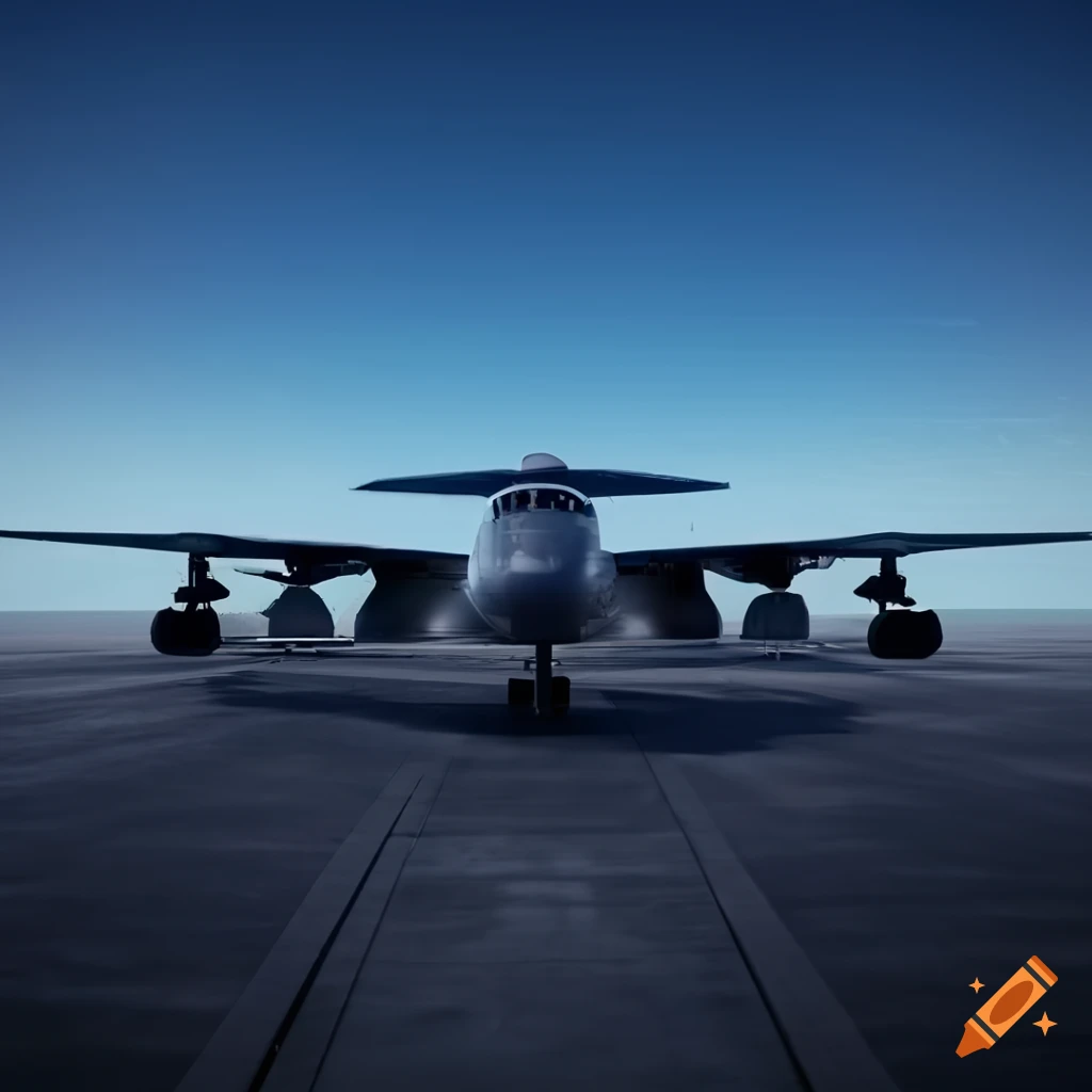 Largest bomber aircraft flying overhead in ultra-realistic 3d render on ...