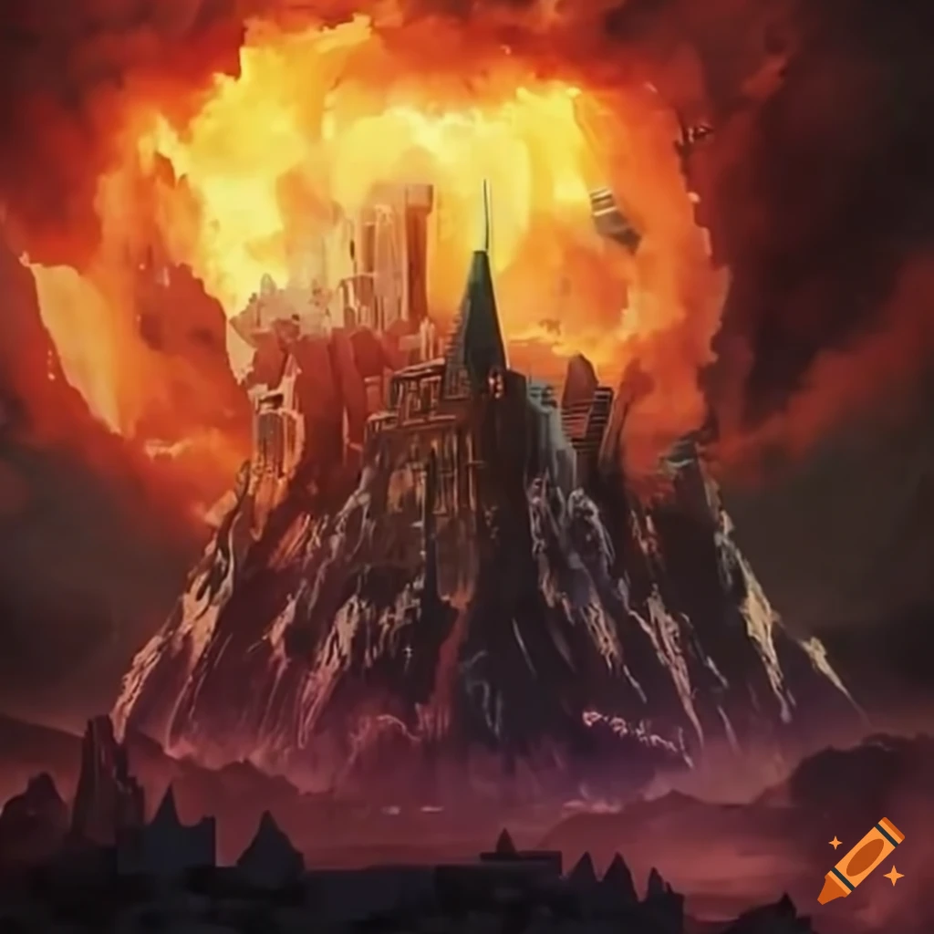 Explosion in a futuristic fortress on Craiyon