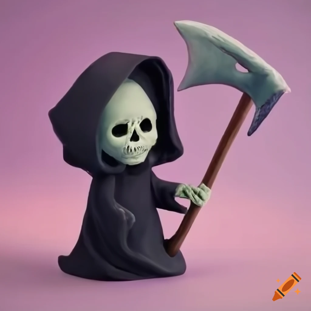 Cute claymation Grim Reaper in a medieval setting with heart eyes on ...