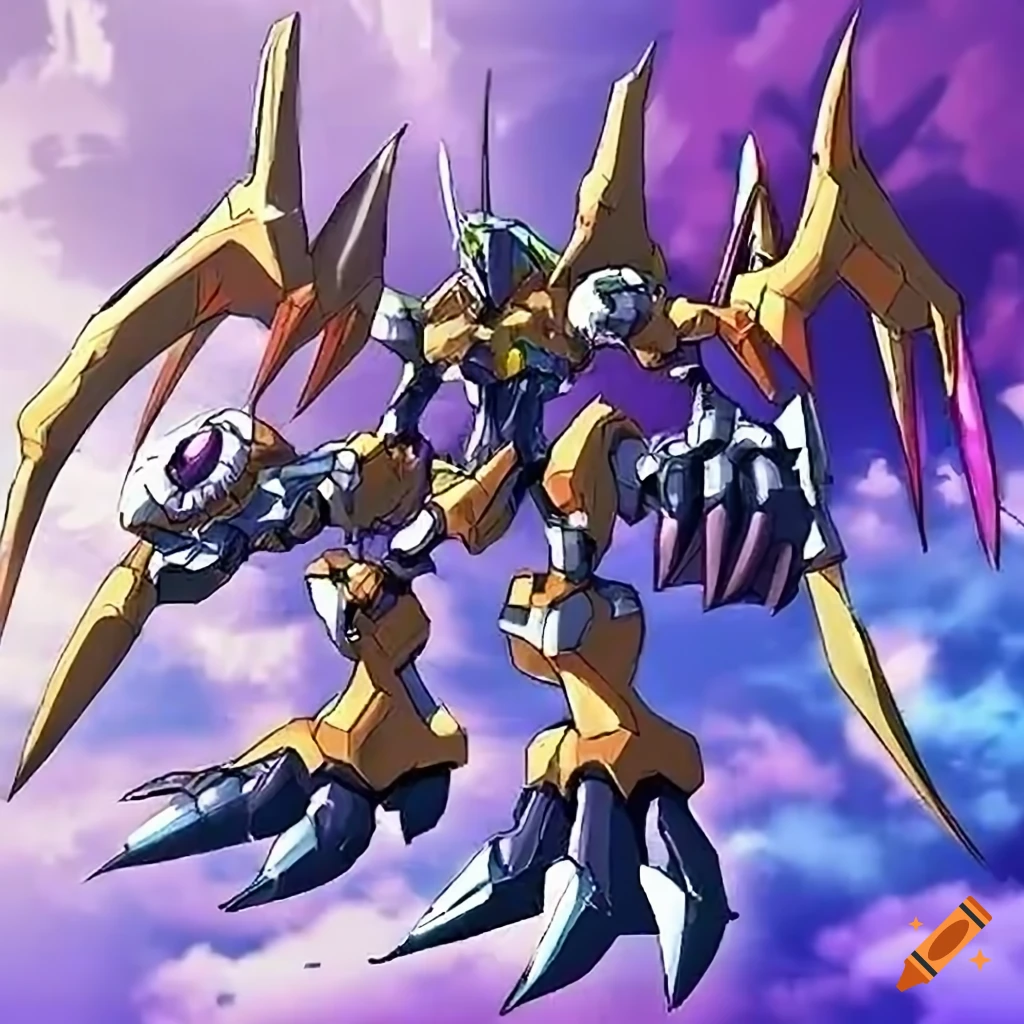 Anime mecha inspired by digimon style on Craiyon