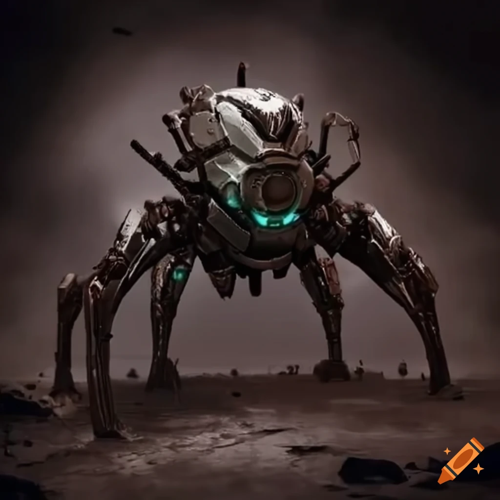 Robot spider in a post-apocalyptic rome setting on Craiyon