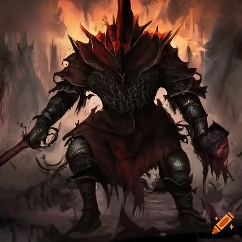 Noble ancient dark royal knight battling inner demons on Craiyon