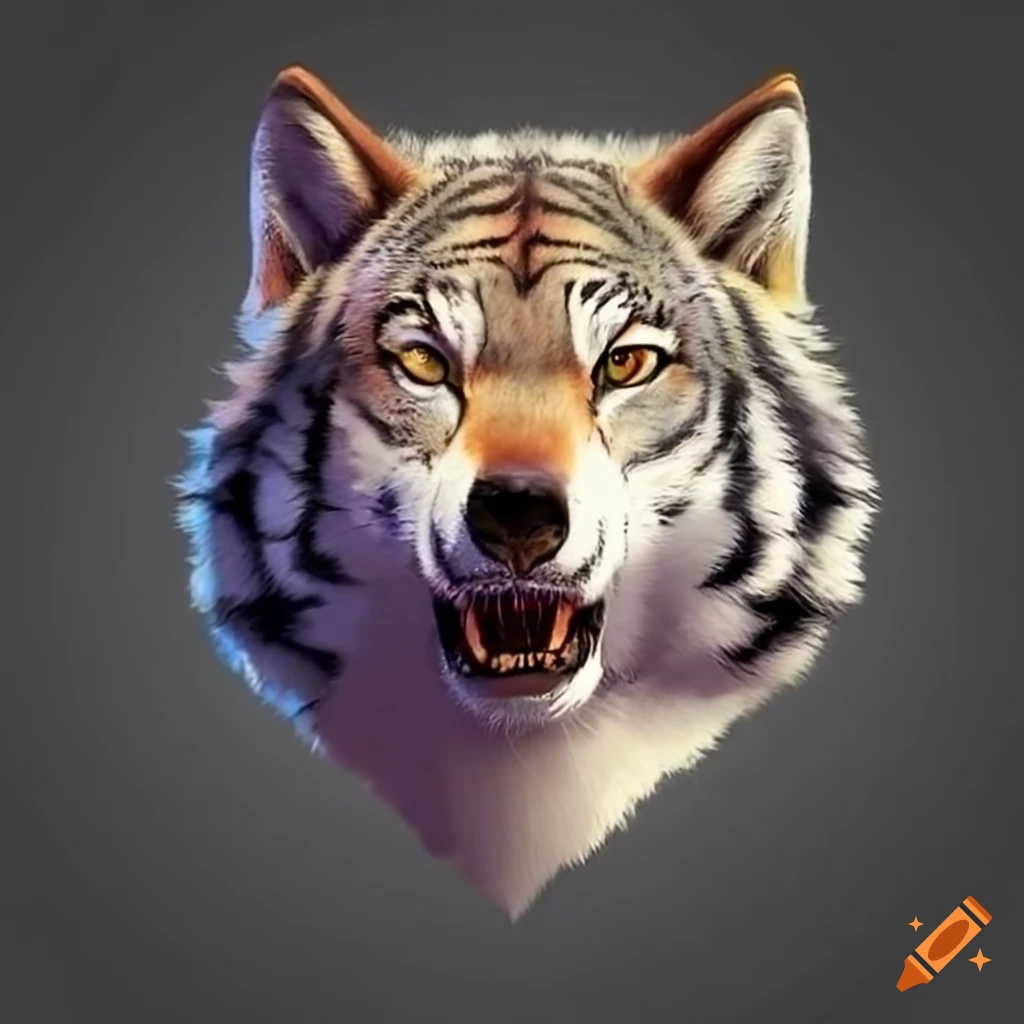 Wolf tiger hybrid on Craiyon