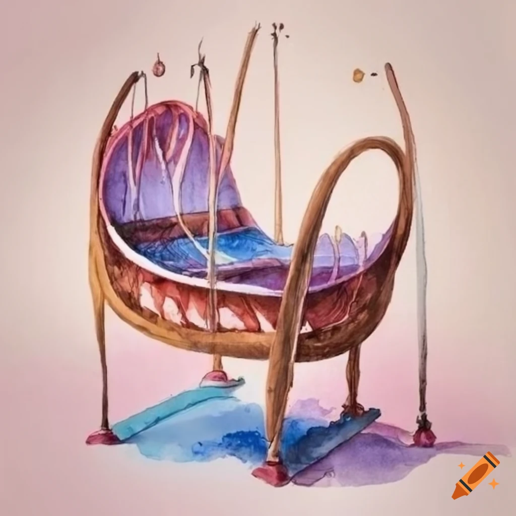 Cradle in a watercolor painting on Craiyon
