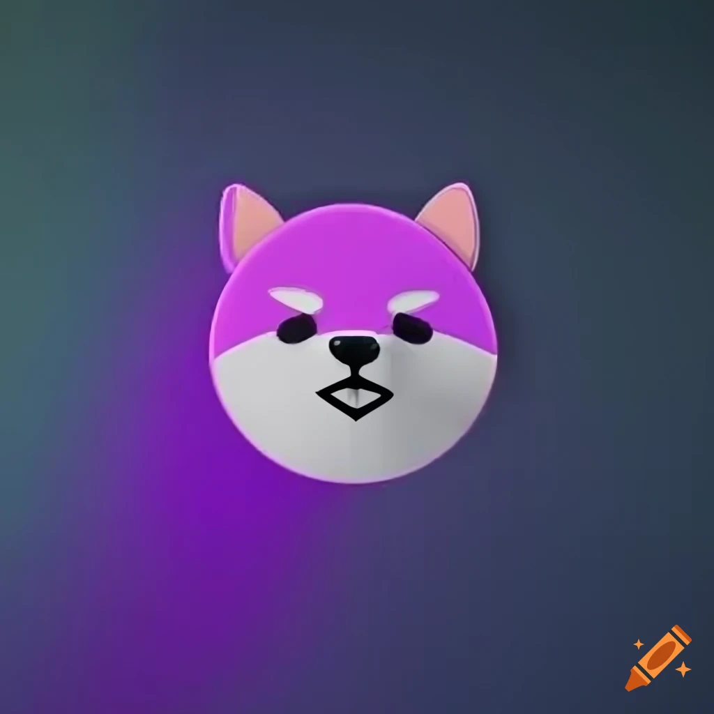 Shiba Inu crypto token logo in purple and blue colors on Craiyon
