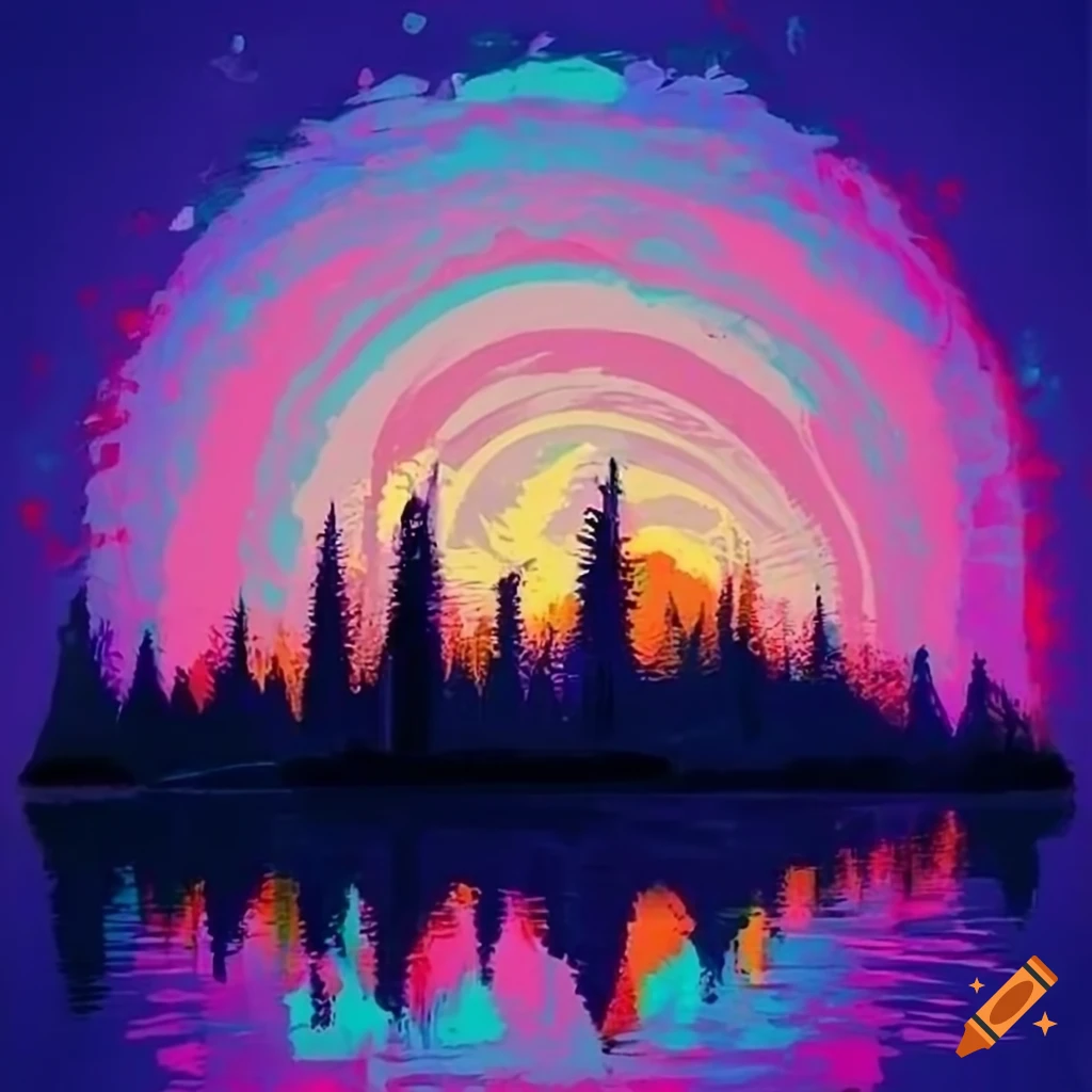 Pop art landscape on Craiyon