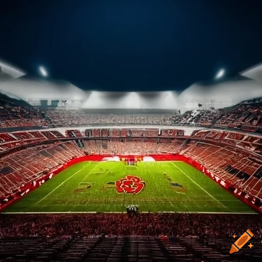 American football stadium with a medieval templar theme on Craiyon