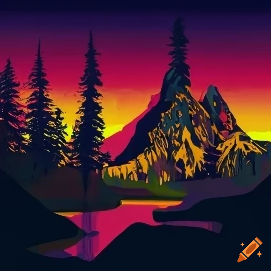 Pop art landscape on Craiyon