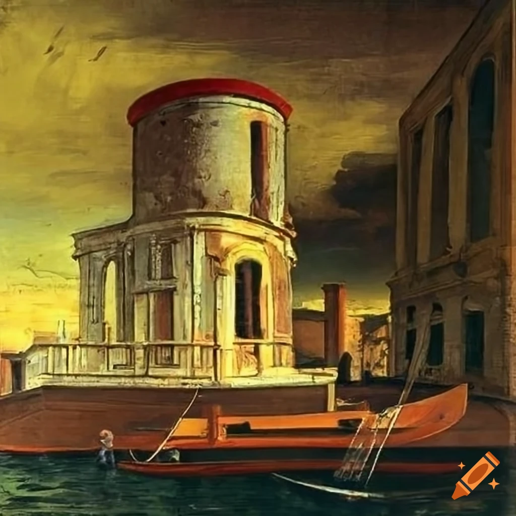 The backs river cambridge punting by giorgio de chirico and paul ...