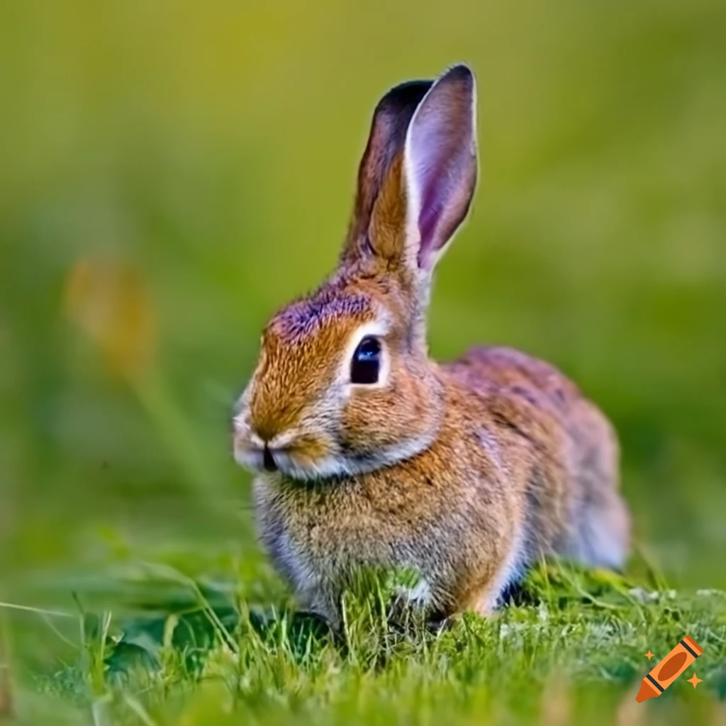 Rabbit burrow in a meadow landscape on Craiyon