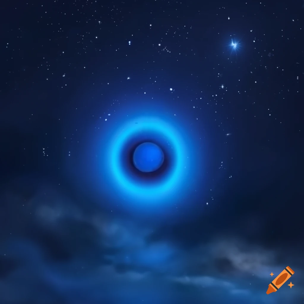 Blue portal in the night sky on Craiyon