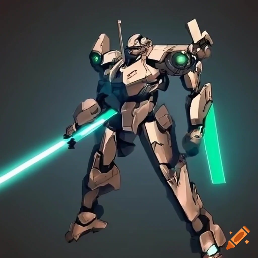 Mecha wielding a beam saber on Craiyon