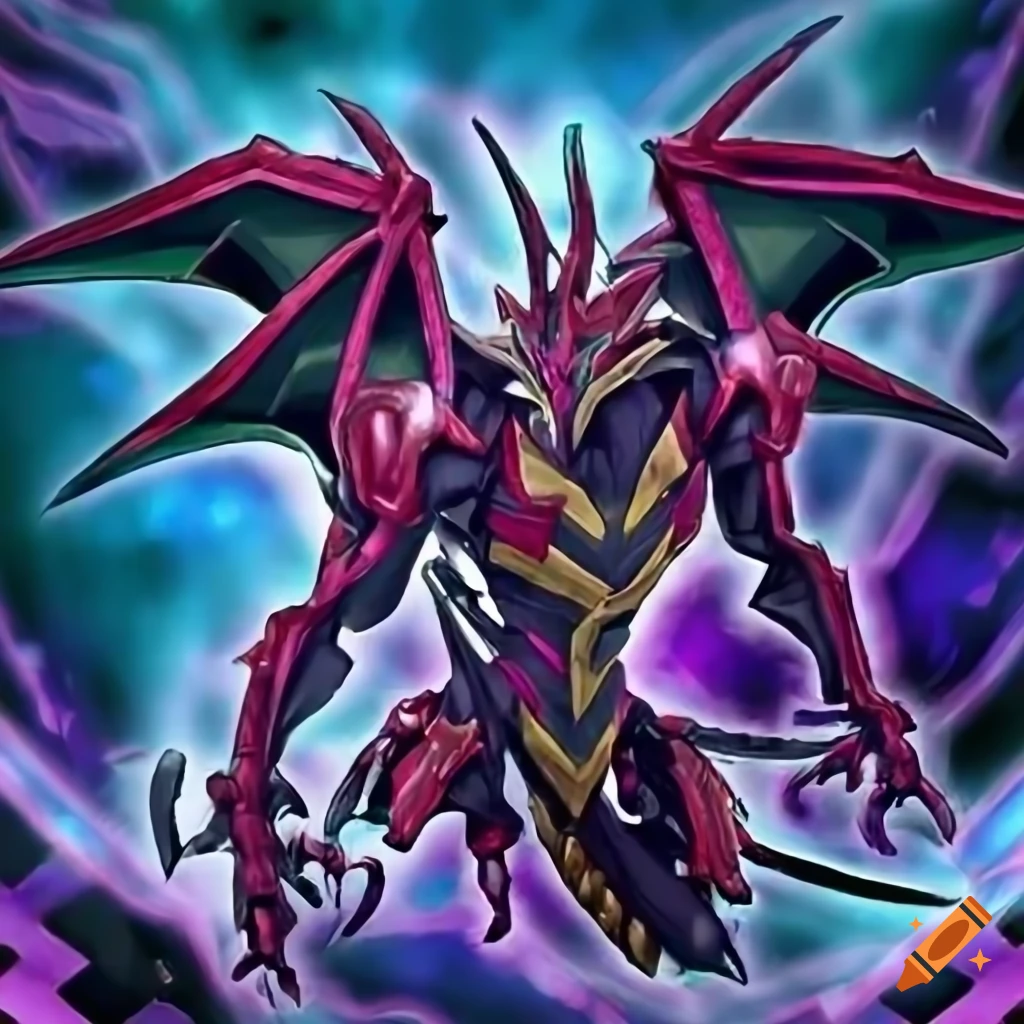 Card art humanoid dragon inspired by yugioh style on Craiyon