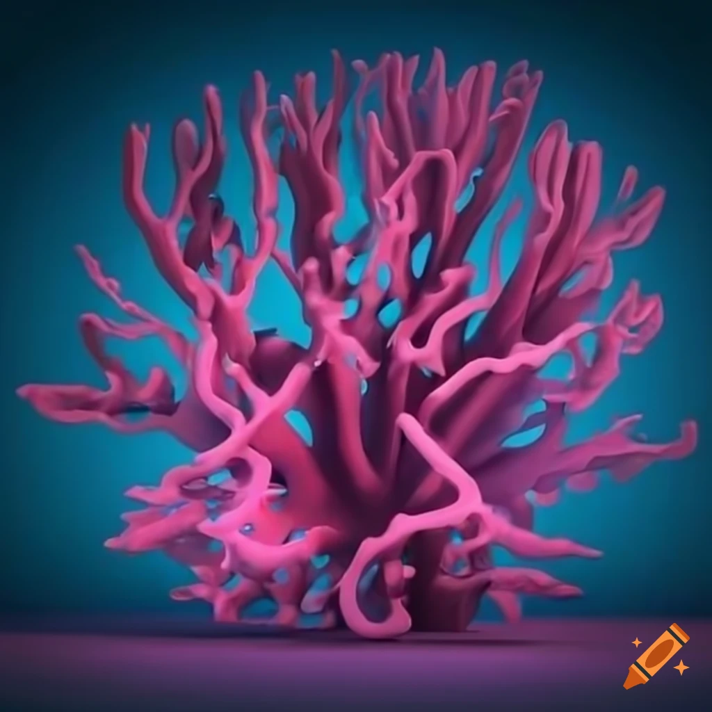 Futuristic 3d coral with intricate branching structure on Craiyon