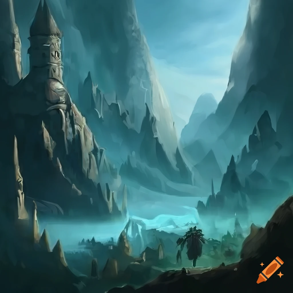 Epic fantasy landscape on Craiyon