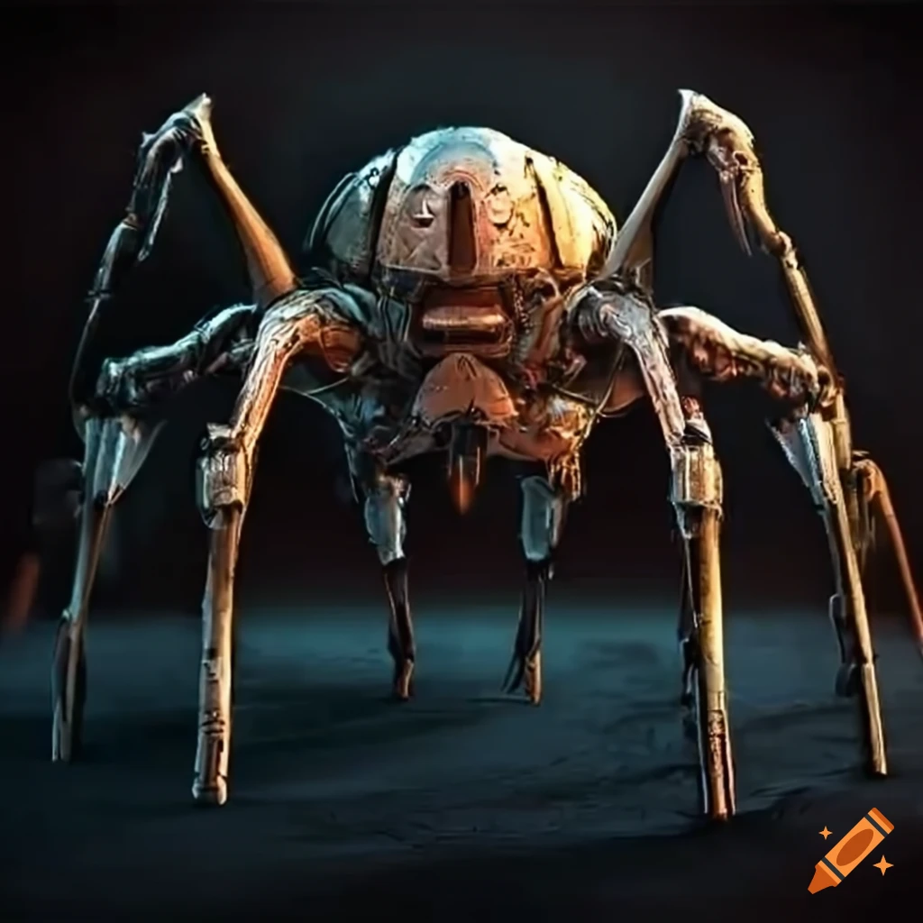 Robot spider in a post-apocalyptic rome setting on Craiyon