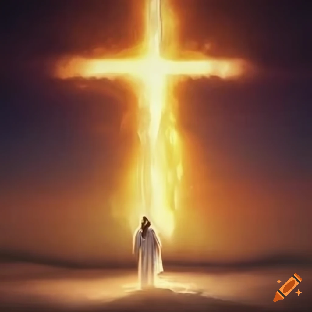 God, Jesus, and Holy Spirit in the Kingdom watching over Earth on Craiyon